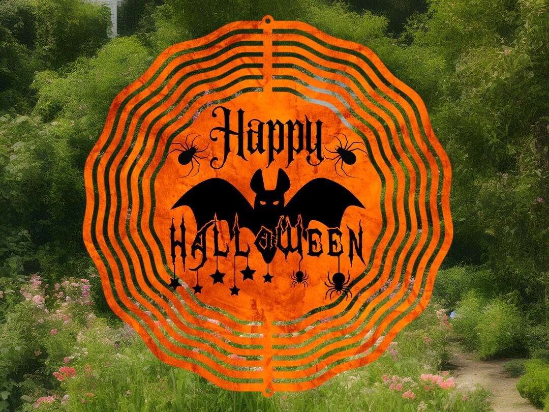 Halloween Orange Bat Wind Spinner Design for Spooky Seasonal Decor - Etsy