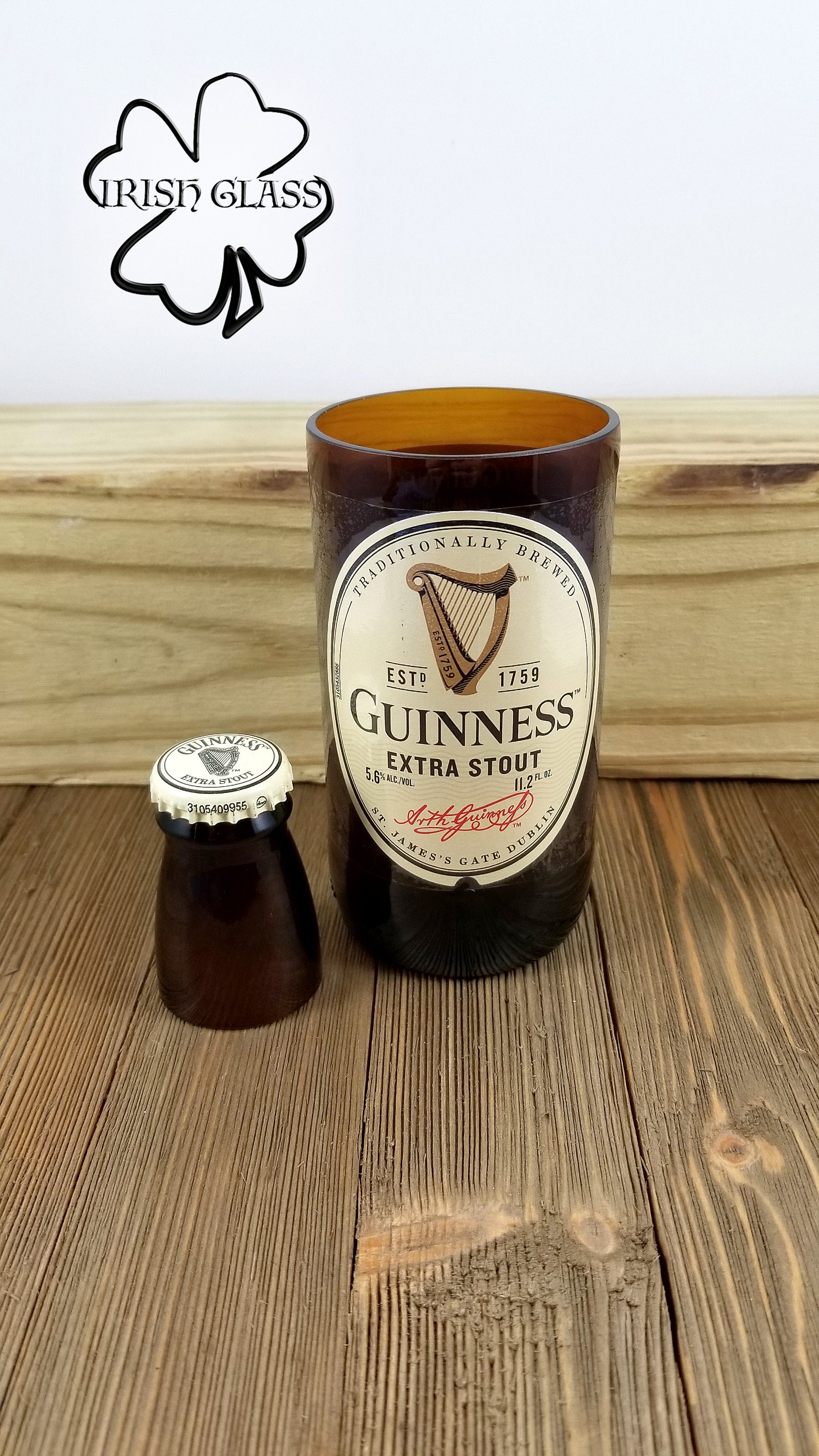 Handcrafted Guinness Beer Bottle Glass and Shot Glass Set - Etsy