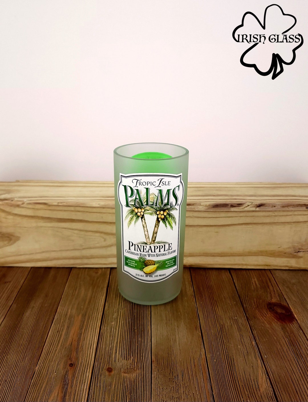 Vase Made From 750ml Caribbean Pineapple Rum Bottle **imperfect Label ...