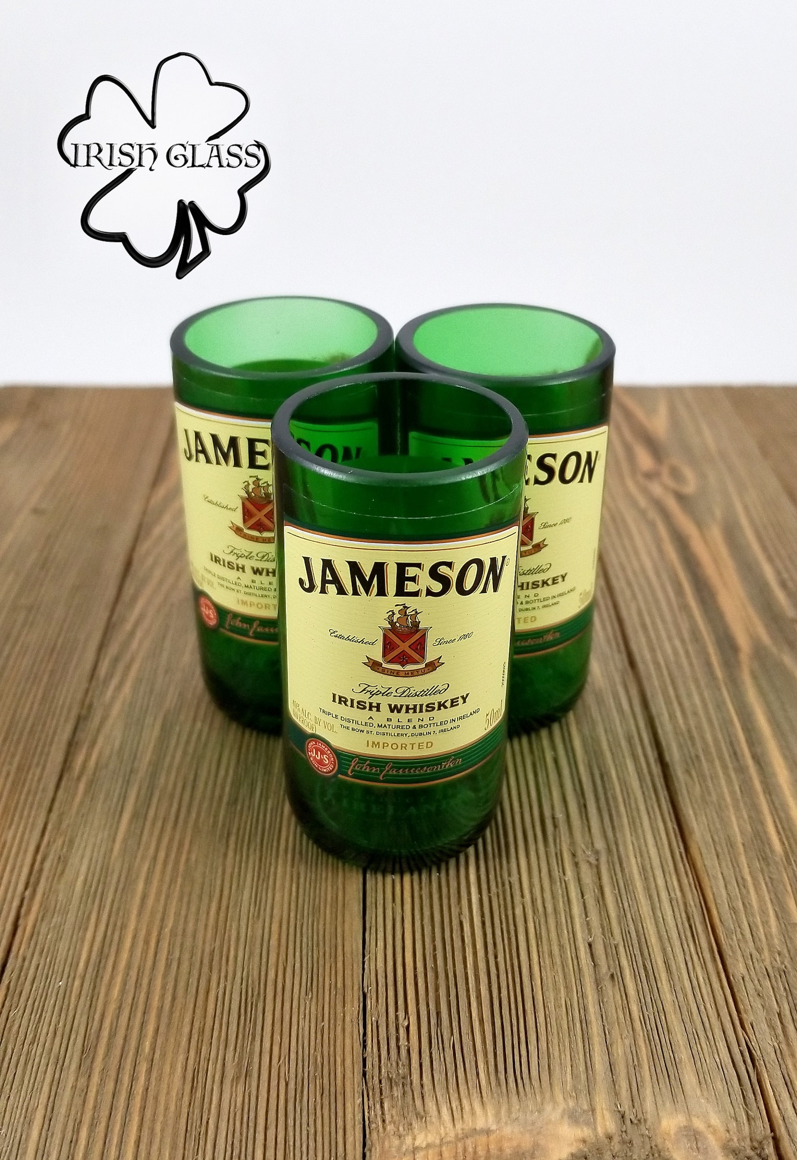 Whiskey Shot Glasses Made From Miniature Jameson Glass Bottles - Etsy