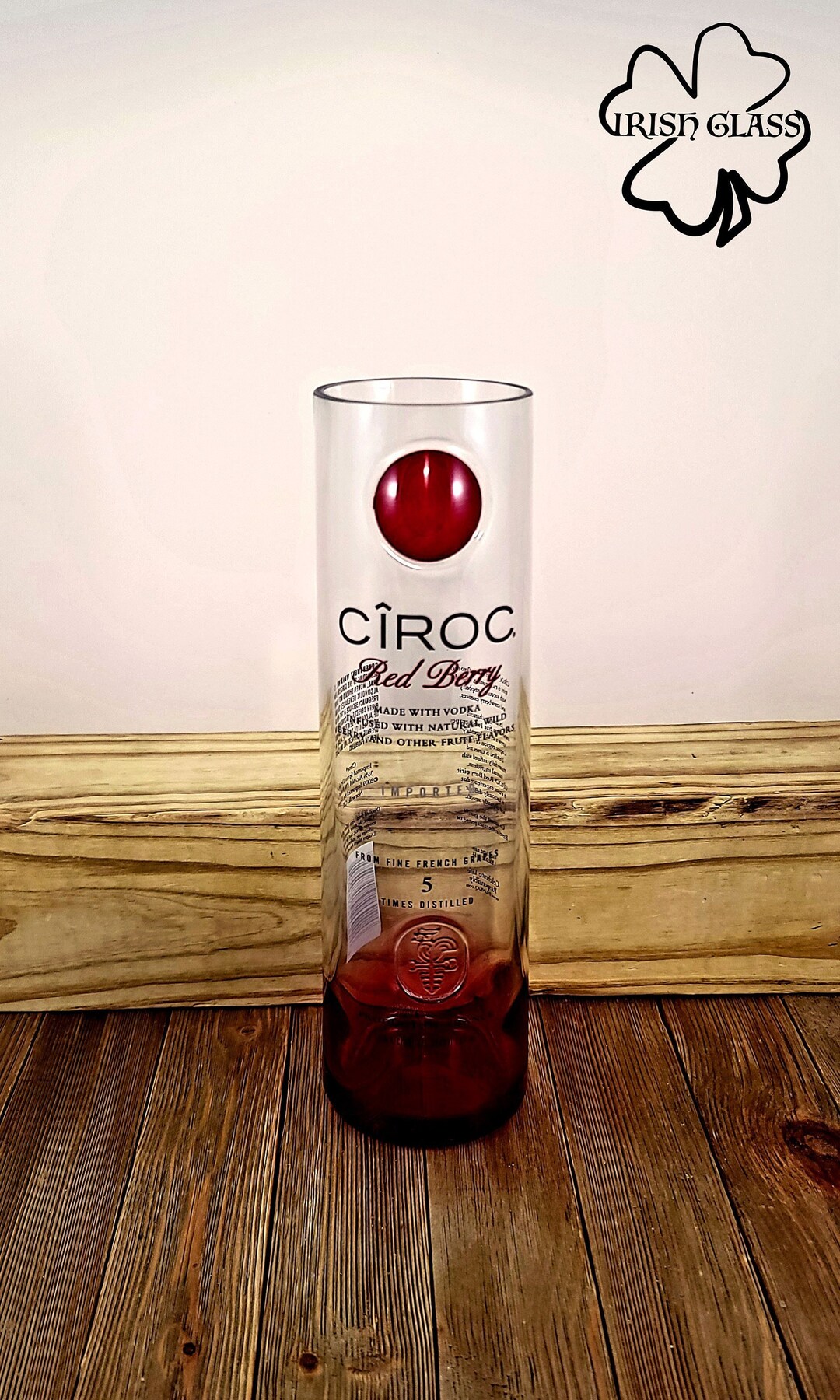 Tall Vase Made From 750ml Red Cherry Vodka Bottle - Etsy