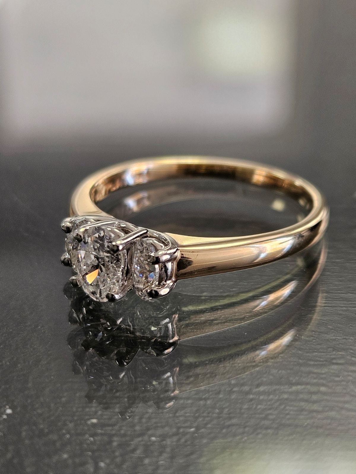 3 Stone Engagement Ring - Etsy