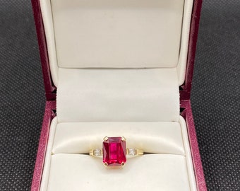Antique Art Deco Ruby Ring - Etsy
