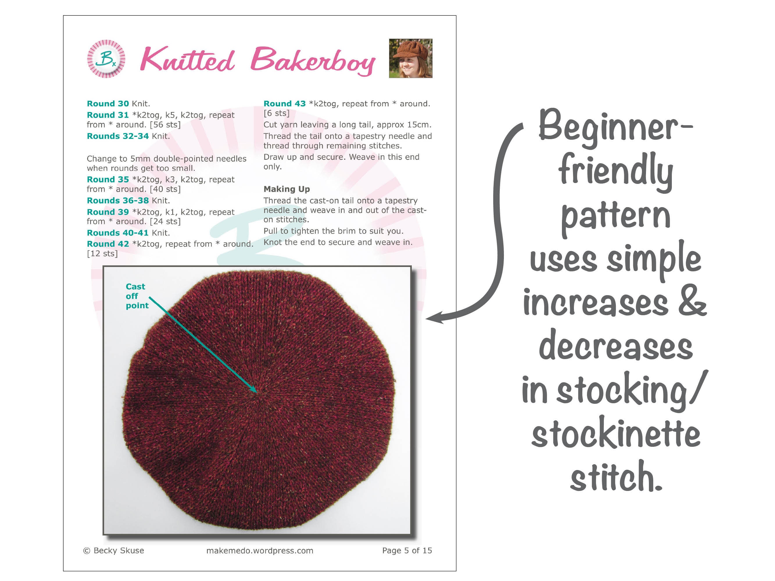 Knitted Baker Boy Hat Pattern Pdf Easy Vintage Newsboy Cap - Etsy UK