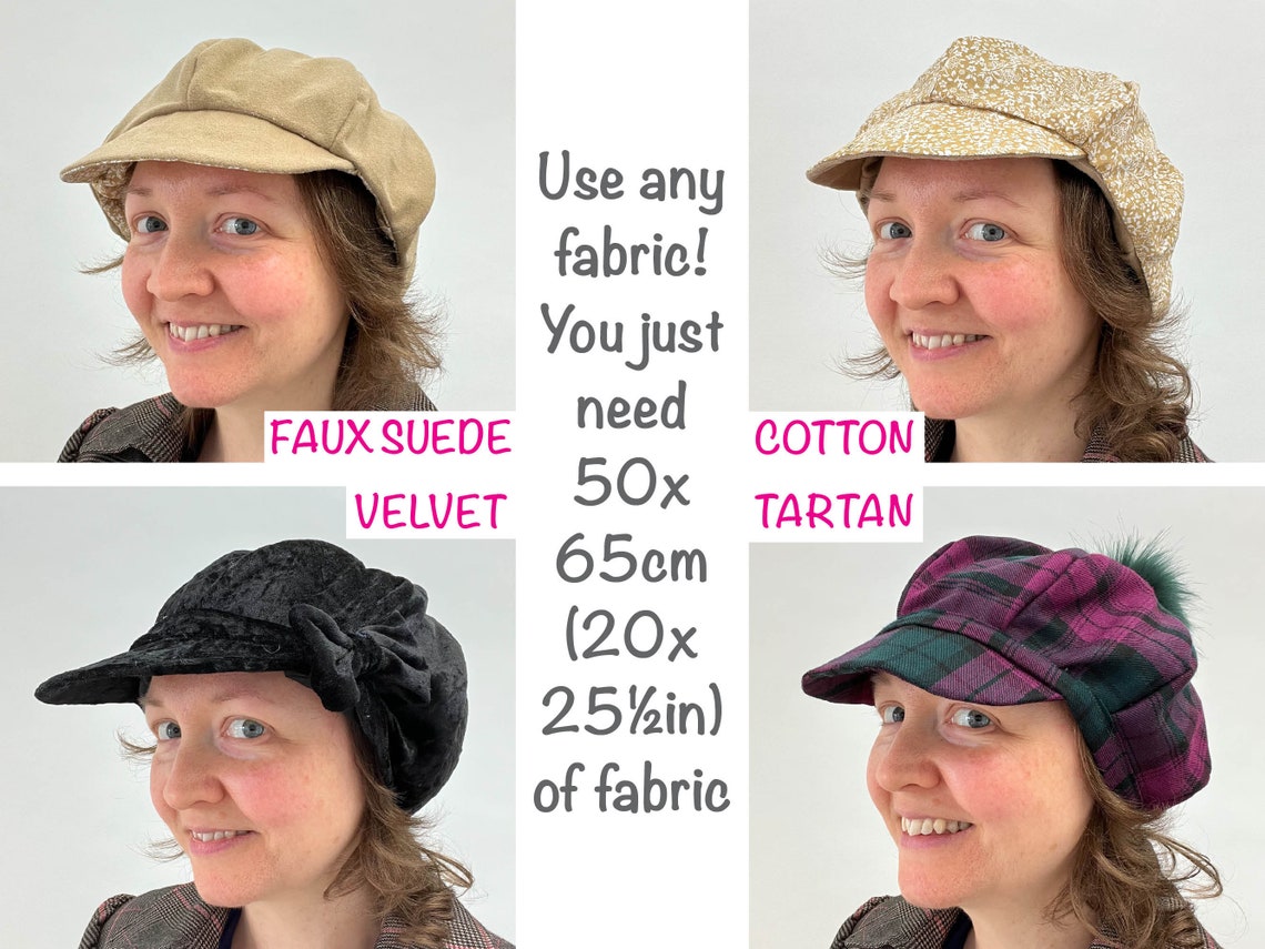 Baker Boy Hat Sewing Pattern Newsboy Cap in 4 Sizes Beginner | Etsy