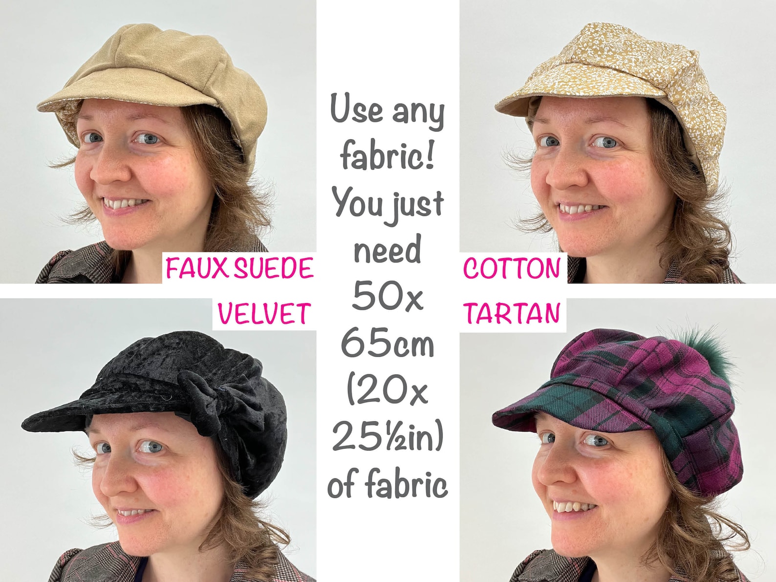 Baker Boy Hat Sewing Pattern Newsboy Cap in 4 Sizes Beginner | Etsy