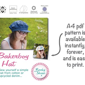 Baker Boy Hat Sewing Pattern, Newsboy Cap in 4 Sizes, Beginner Paperboy ...