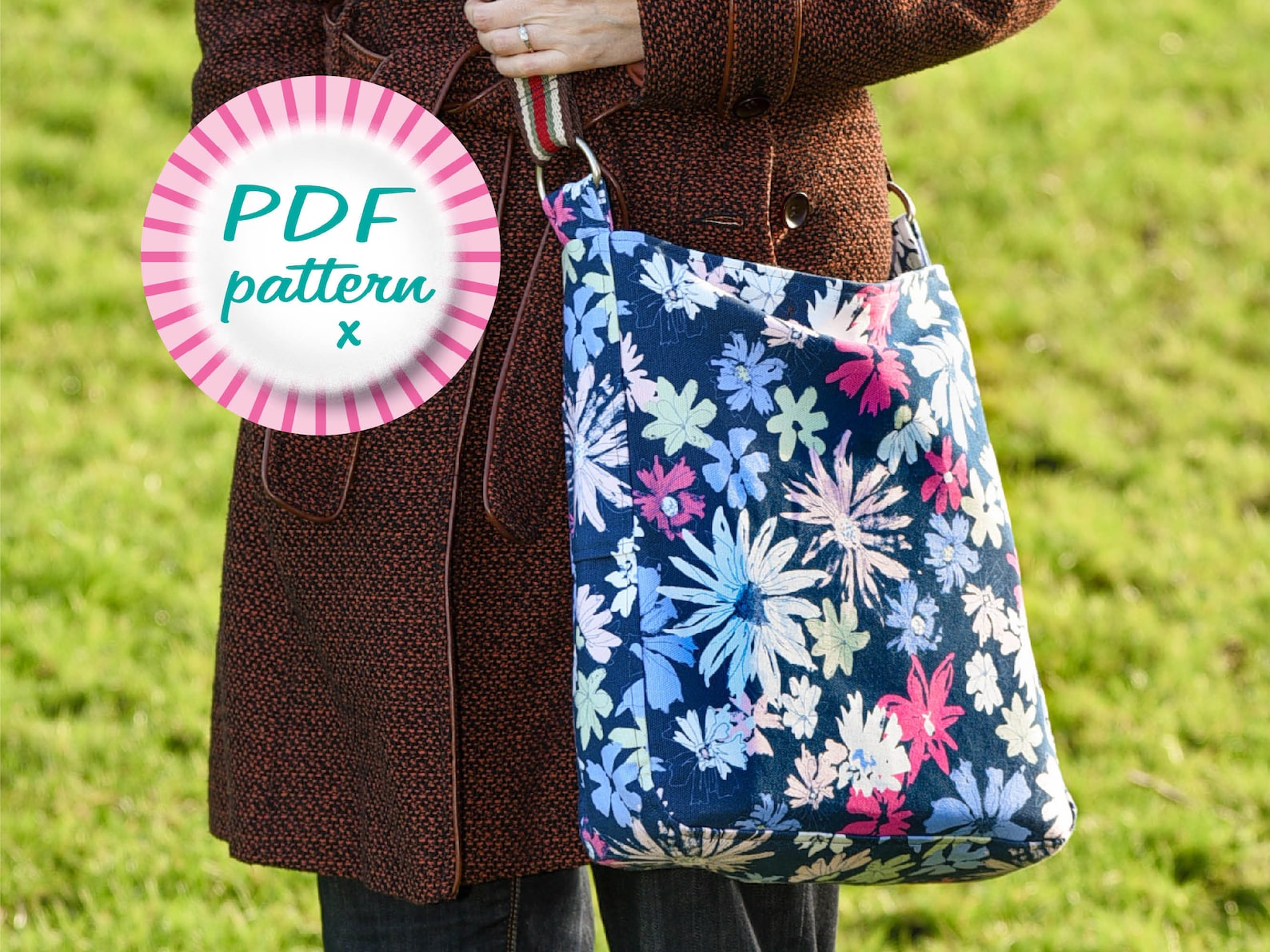 Cross Body Bag Sewing Pattern, Messenger Bag With Zipper, Canvas Travel ...