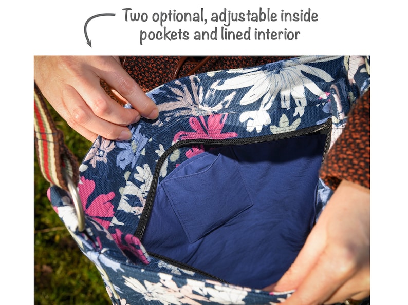 Cross Body Bag Sewing Pattern, Messenger Bag With Zipper, Canvas Travel ...