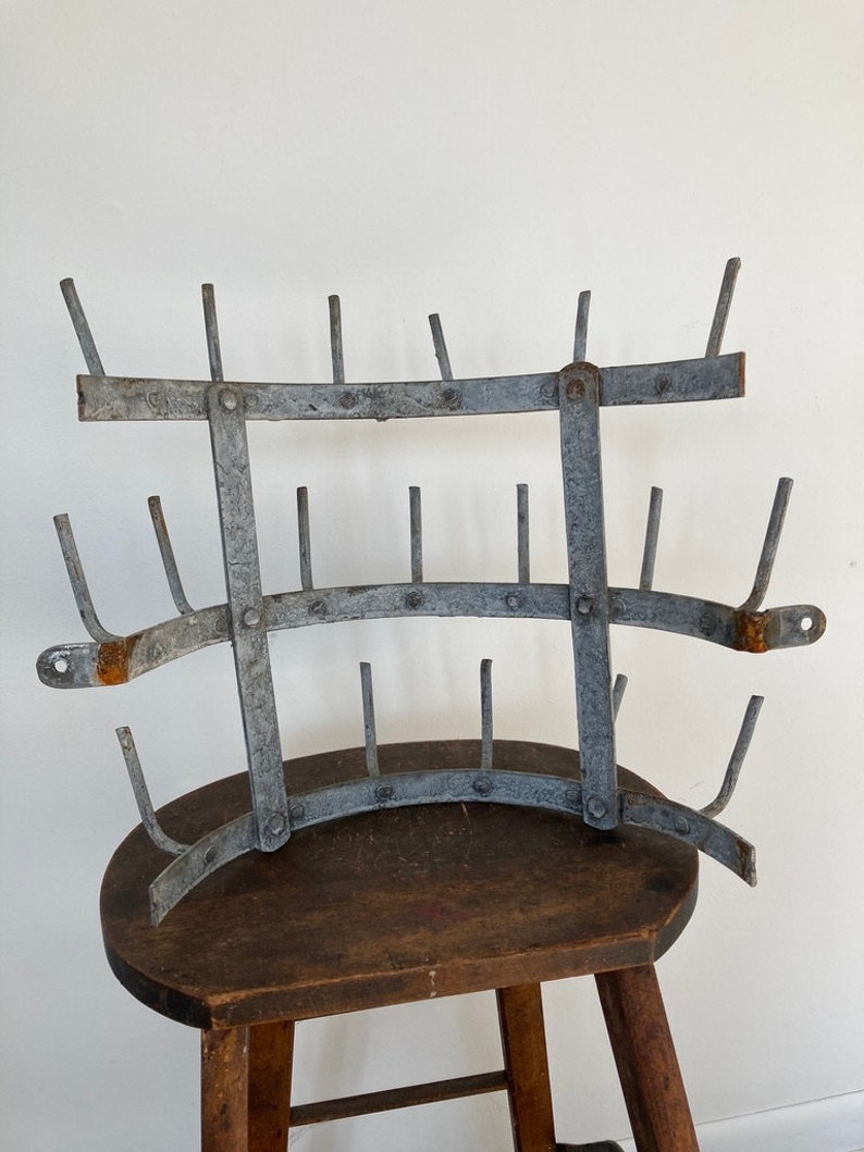 French Vintage Wine Bottle Dryer Rack: Wall Mount Mug Storage - Etsy