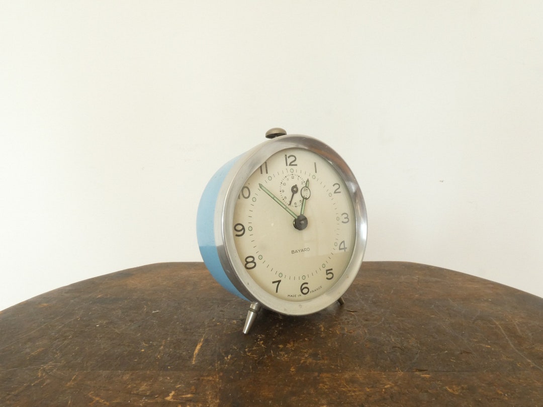 French Vintage Bayard Clock Windup Light Blue - Etsy