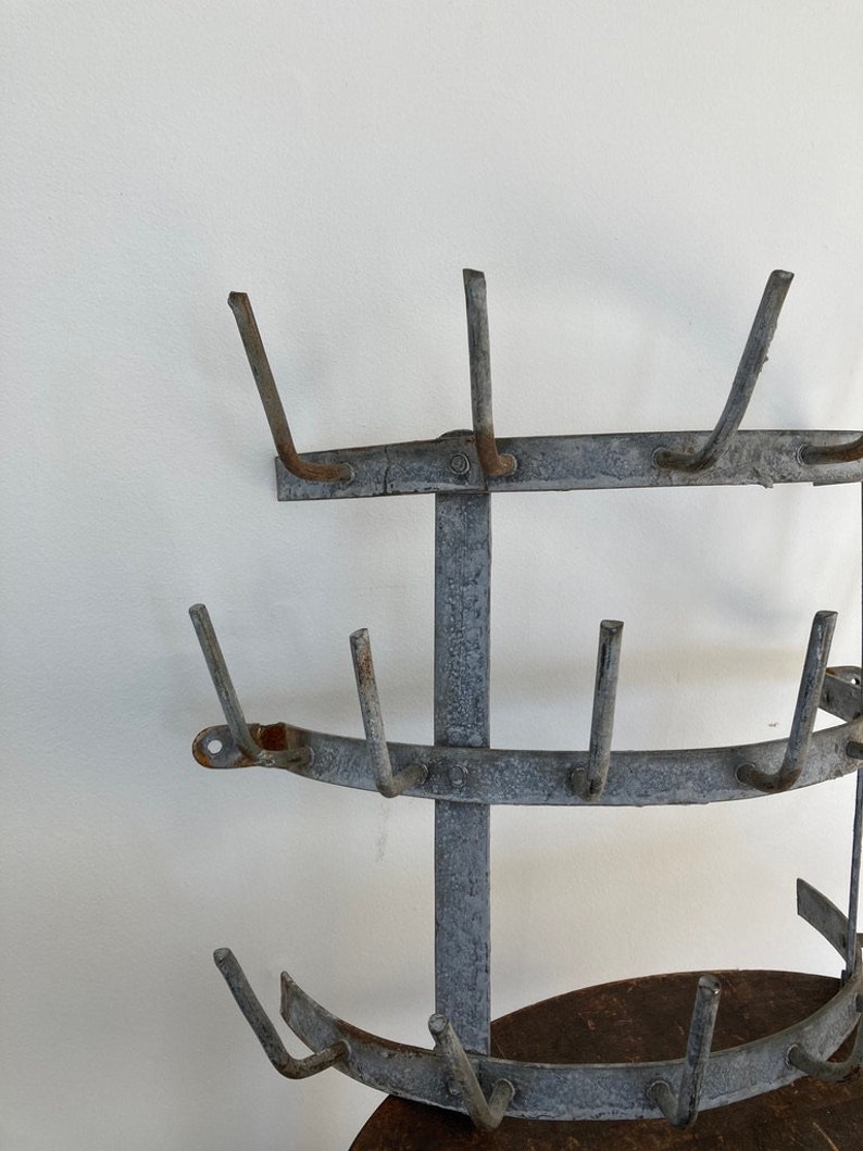 French Vintage Wine Bottle Dryer Rack: Wall Mount Mug Storage - Etsy