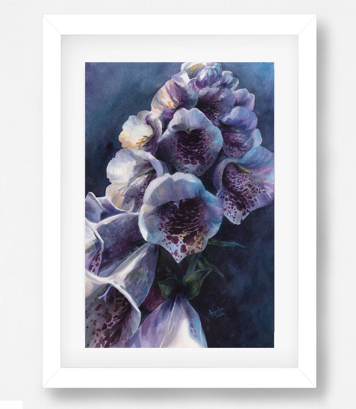 Print Foxgloves Watercolor Foxgloves Painting Northwest - Etsy