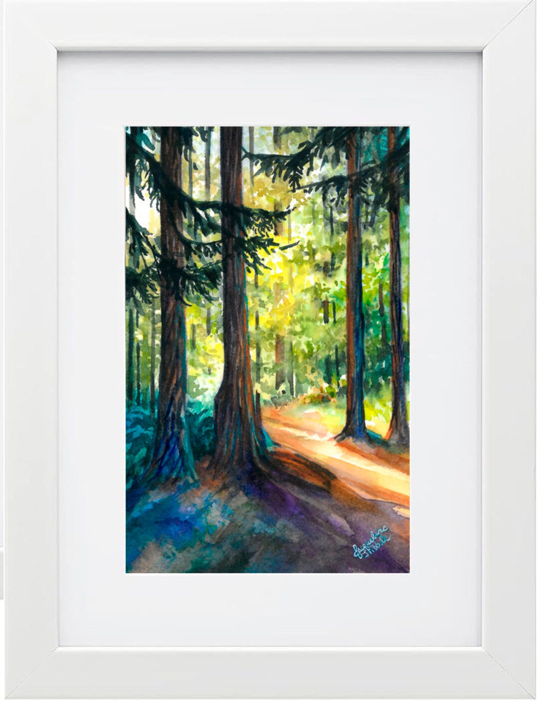 Framed Original PNW Watercolor Painting | Shadows of the Evergreens by ...