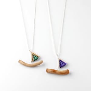 Driftwood Sailboat Pendant, Macrame Jewelry, Wood Jewelry, Wanderlust ...