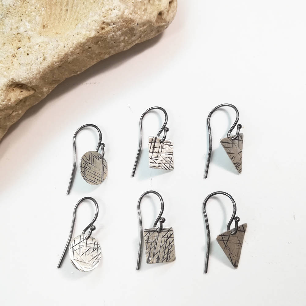 Triangle silver earrings Geometric Sterling silver 925 | Etsy
