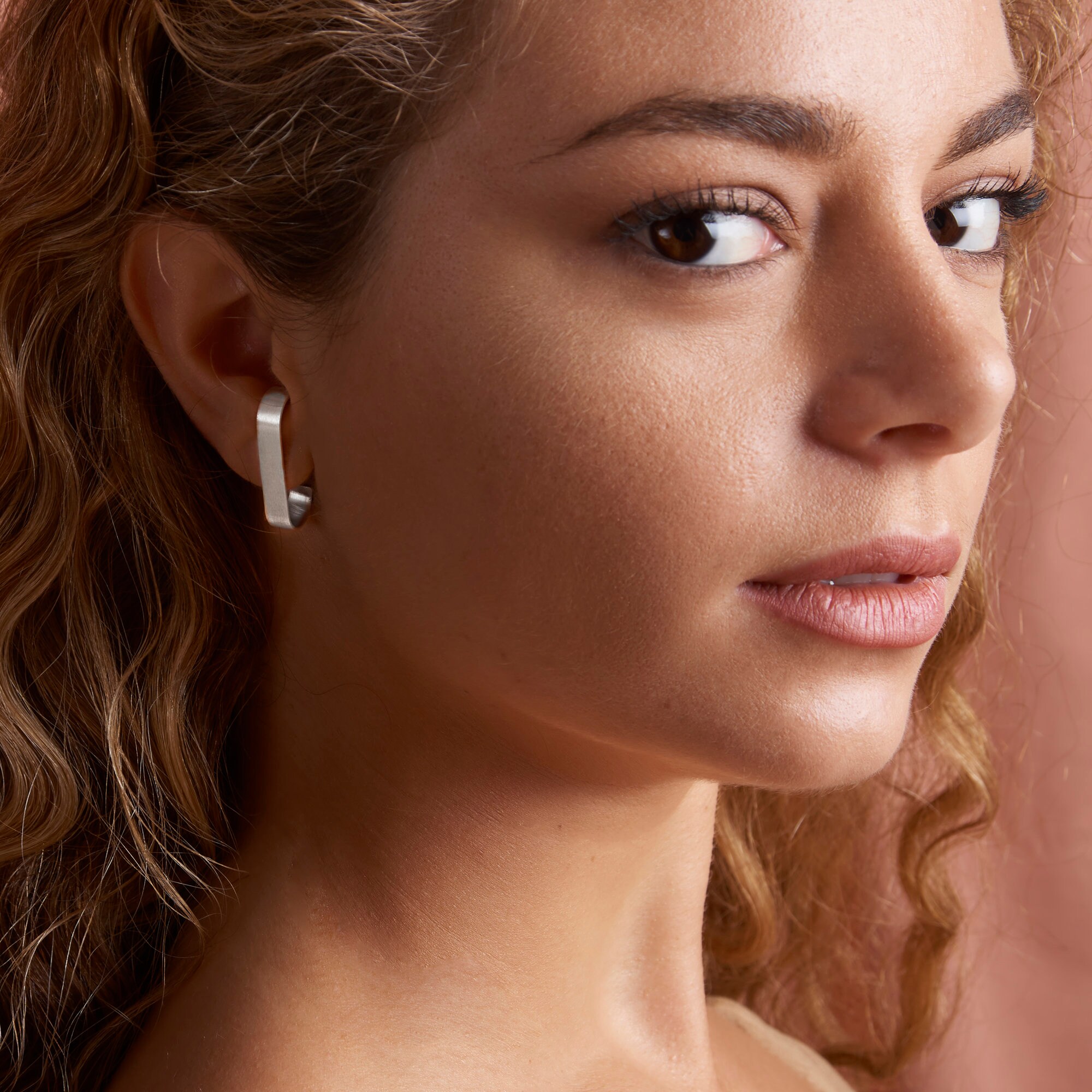 Suspender Silver Earring Simple Hug Earrings Statement - Etsy