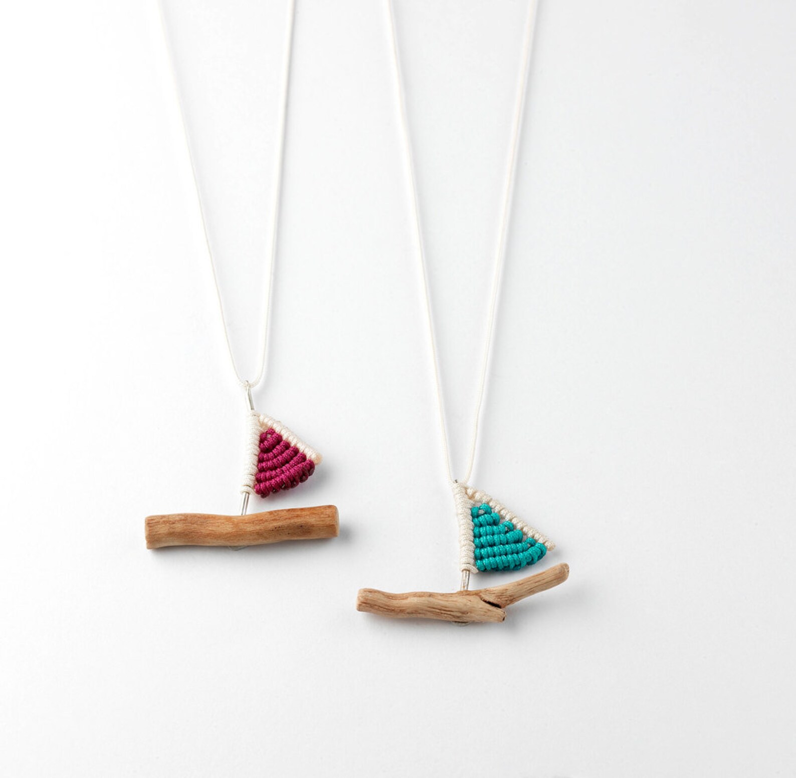 Driftwood Sailboat Pendant Macrame Jewelry Wood Jewelry | Etsy