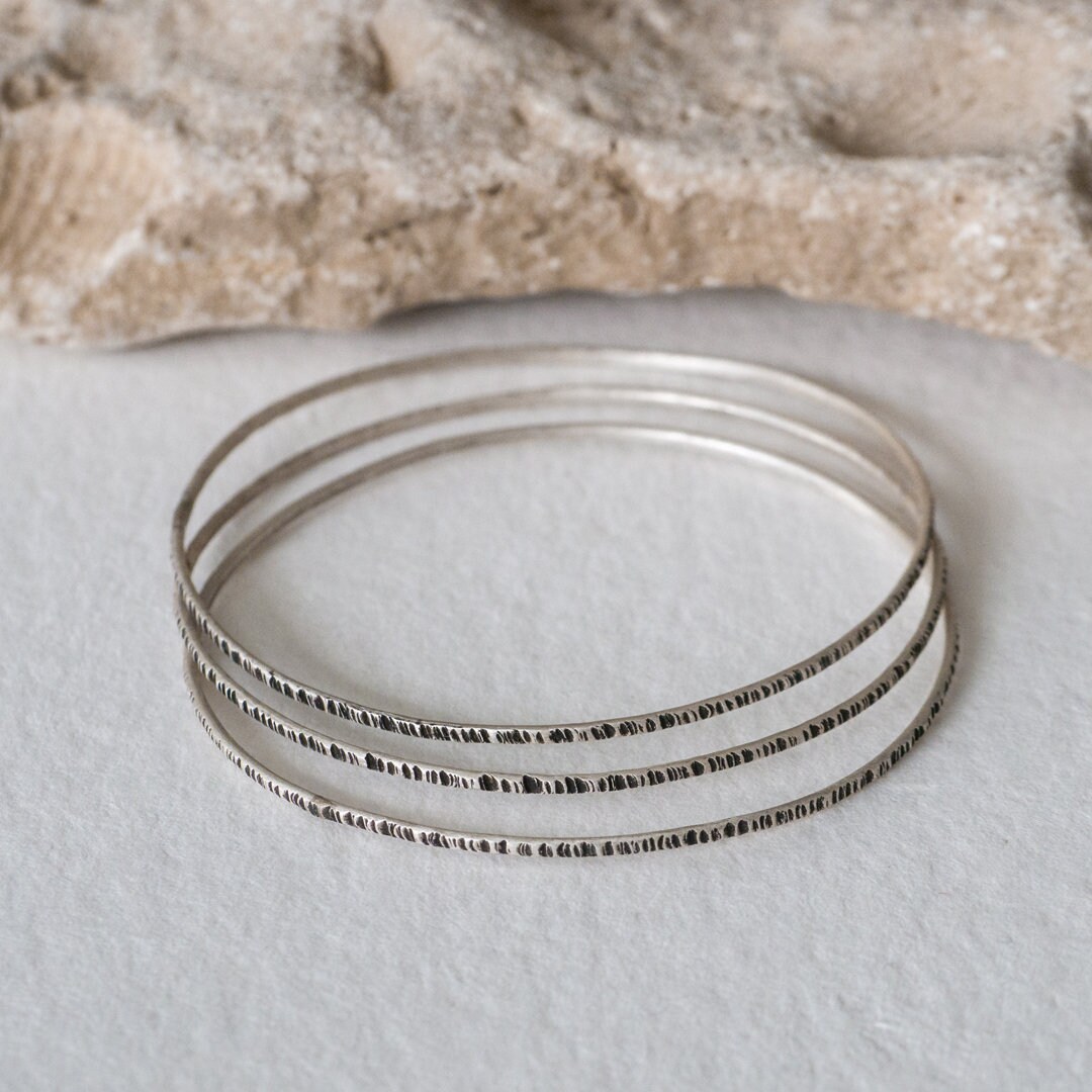 Stackable Bracelet, Sterling Silver 925 Bracelet, Stacking Bangle ...