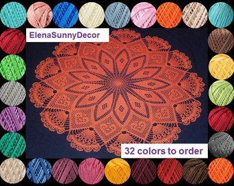 Large crochet doilyLarge doilyHome decorolive orange | Etsy