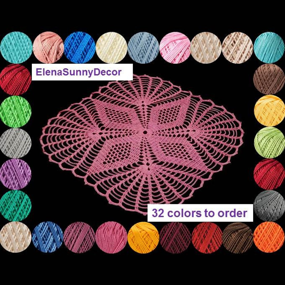 Crochet Doily - Square Doilies - Pink - Home Decor - Pink Crochet ...
