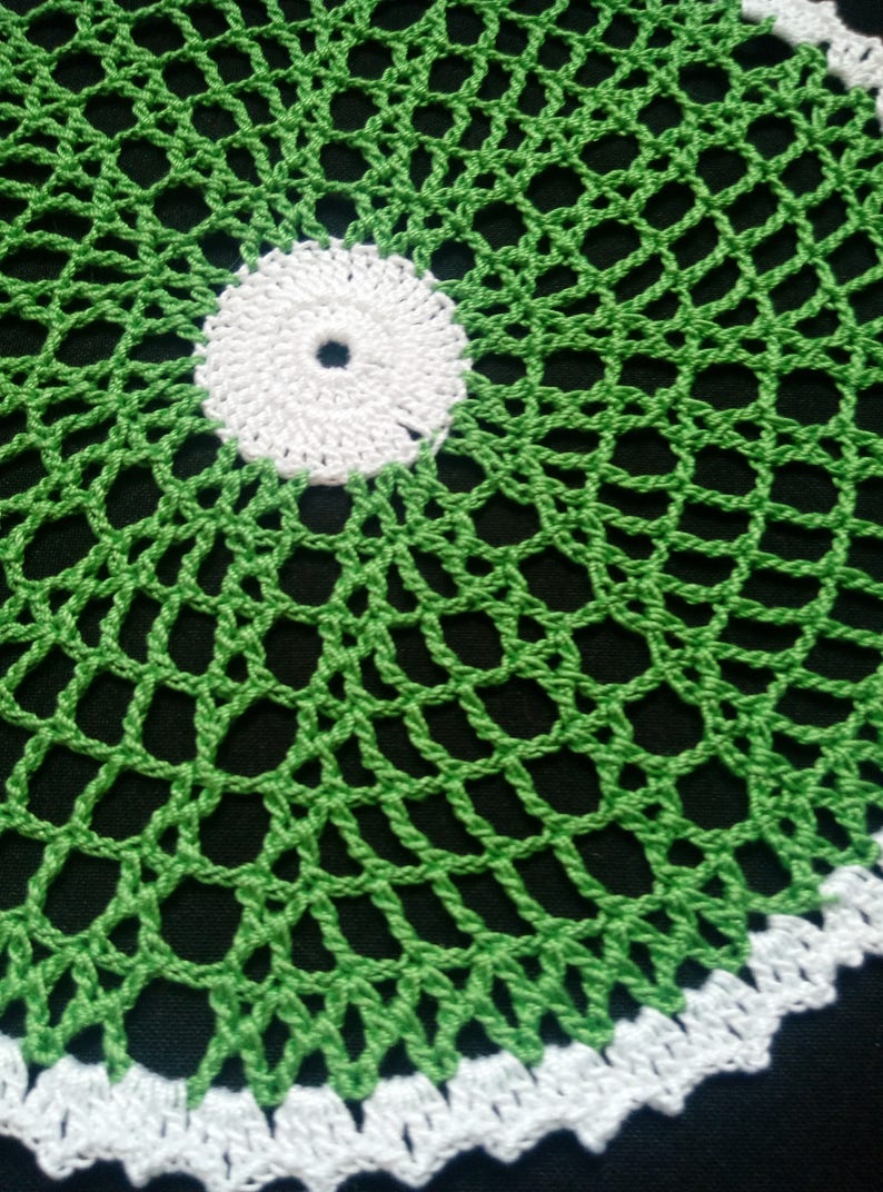 Christmas Crochet Doily- Green Doily-white Doily-cheap Doily-crochet ...