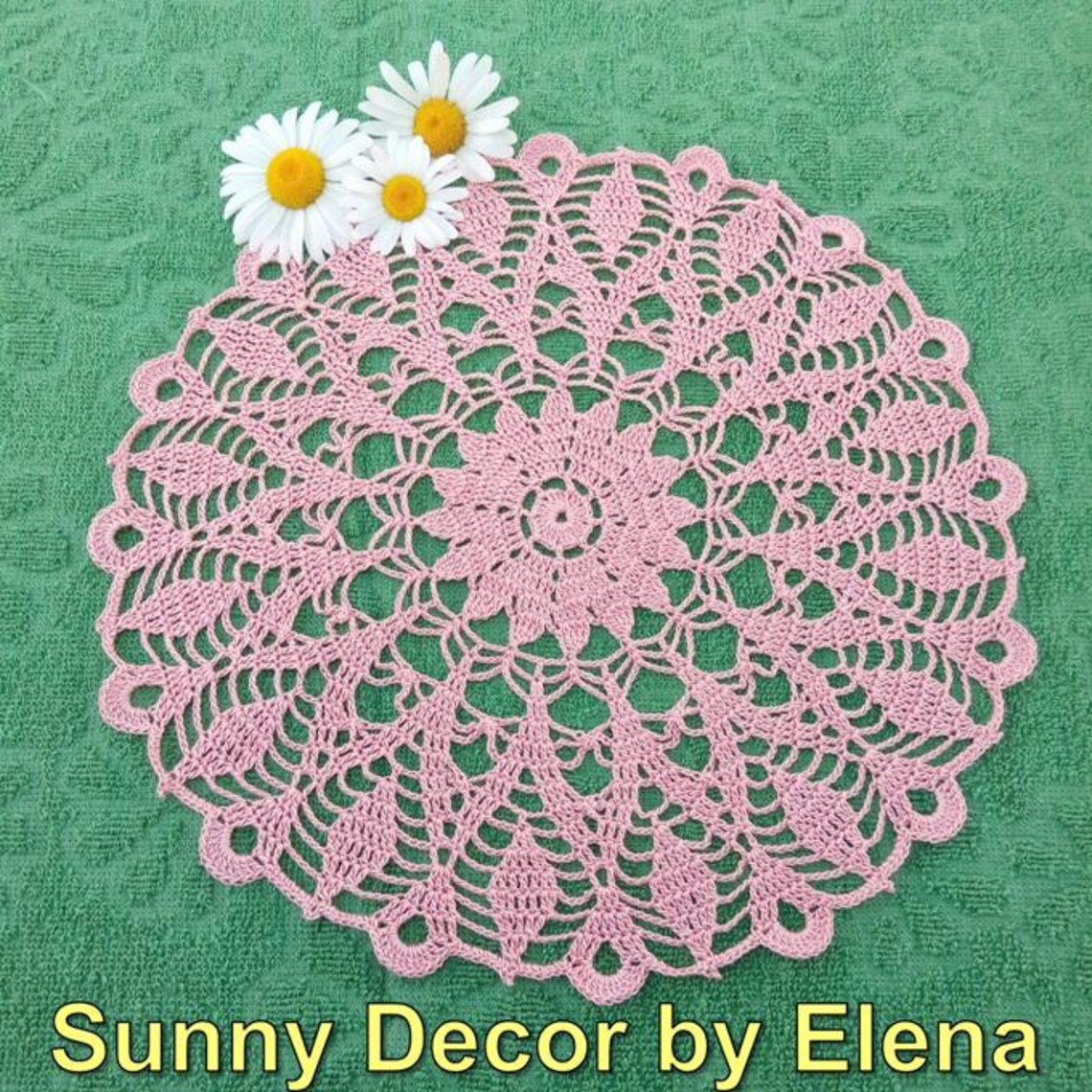 SALE Crochet Doily Round Doilies Small Doily Home Decor Pink Crochet ...