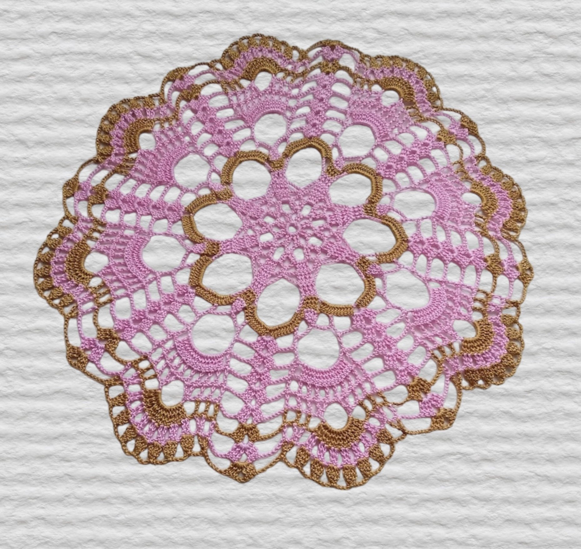 Gold Pink Crochet Doily-round Doilies-pink Doilies-pink Tablecloh ...