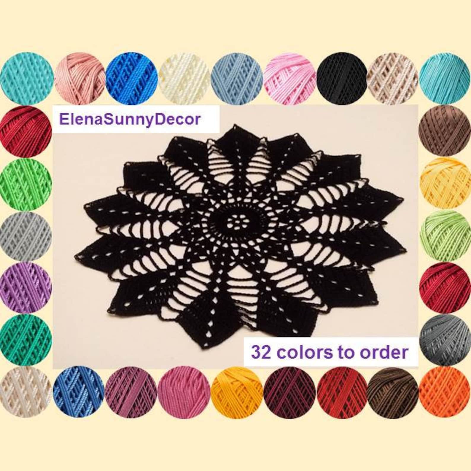 SALE!!! Black Small Doily-crochet Doilies-small Doily-round Doily-home ...