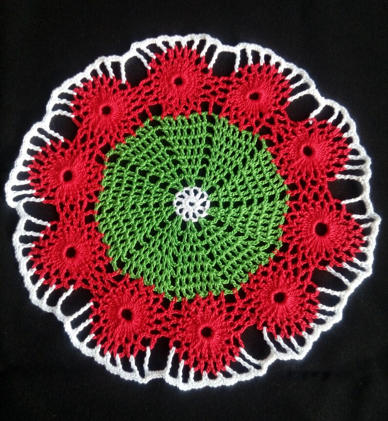 Christmas Doilies-red Doily-green Doily-white-crochet | Etsy