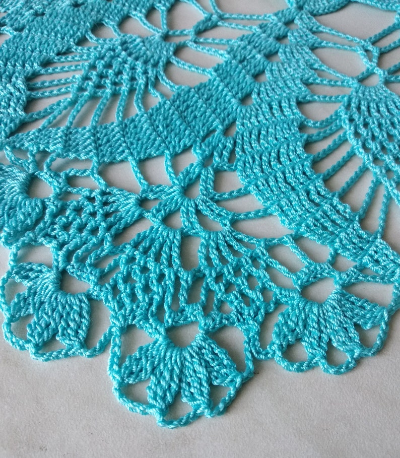 Blue Crochet Doily-medium Doily-home Decor-cotton Doily-blue - Etsy
