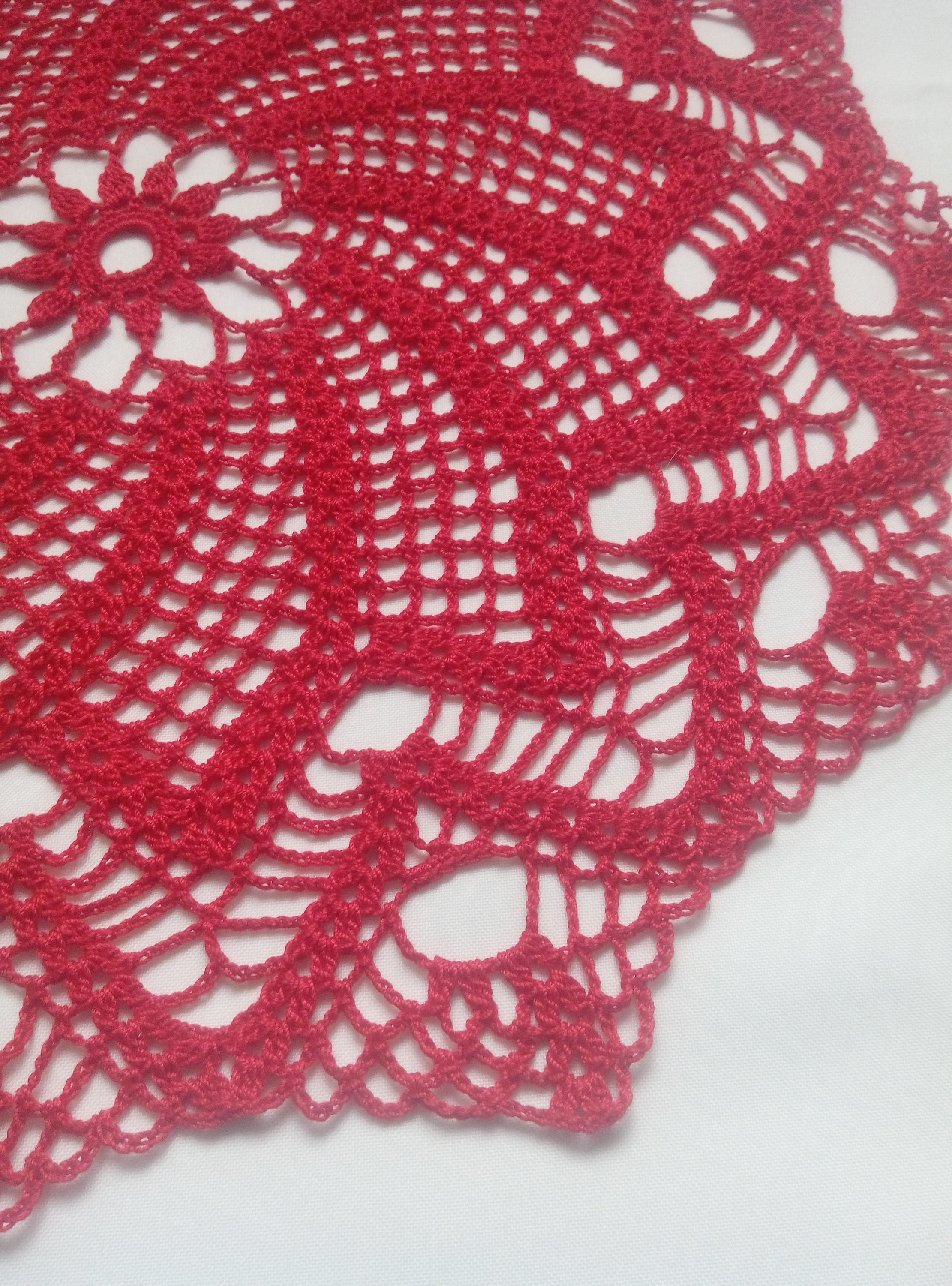 Red Crochet Doily - Round Doilies - Red Doily - Home Decor - Crochet ...