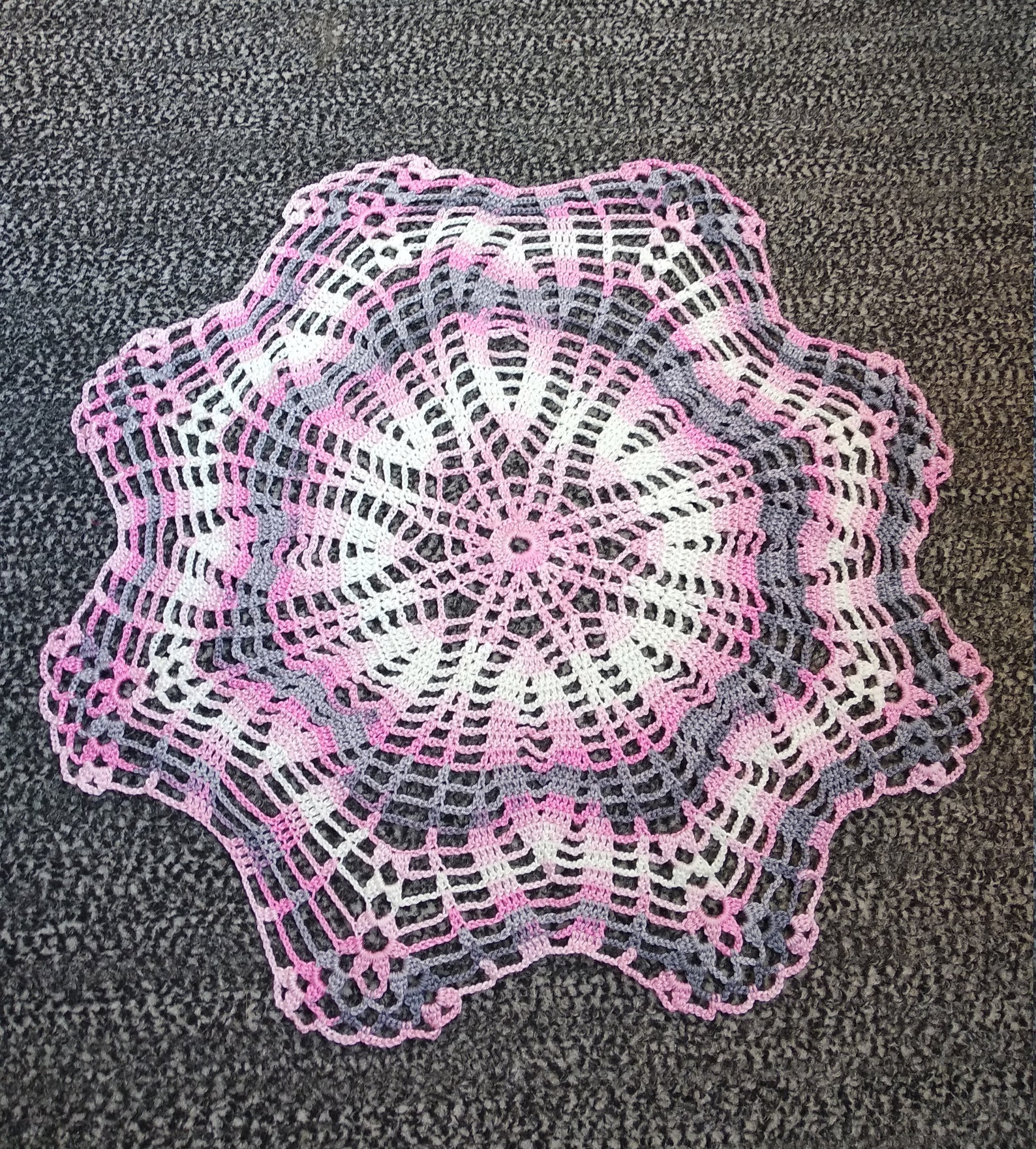 Crochet Doily 185pink Doily-gray Doily-crochet - Etsy