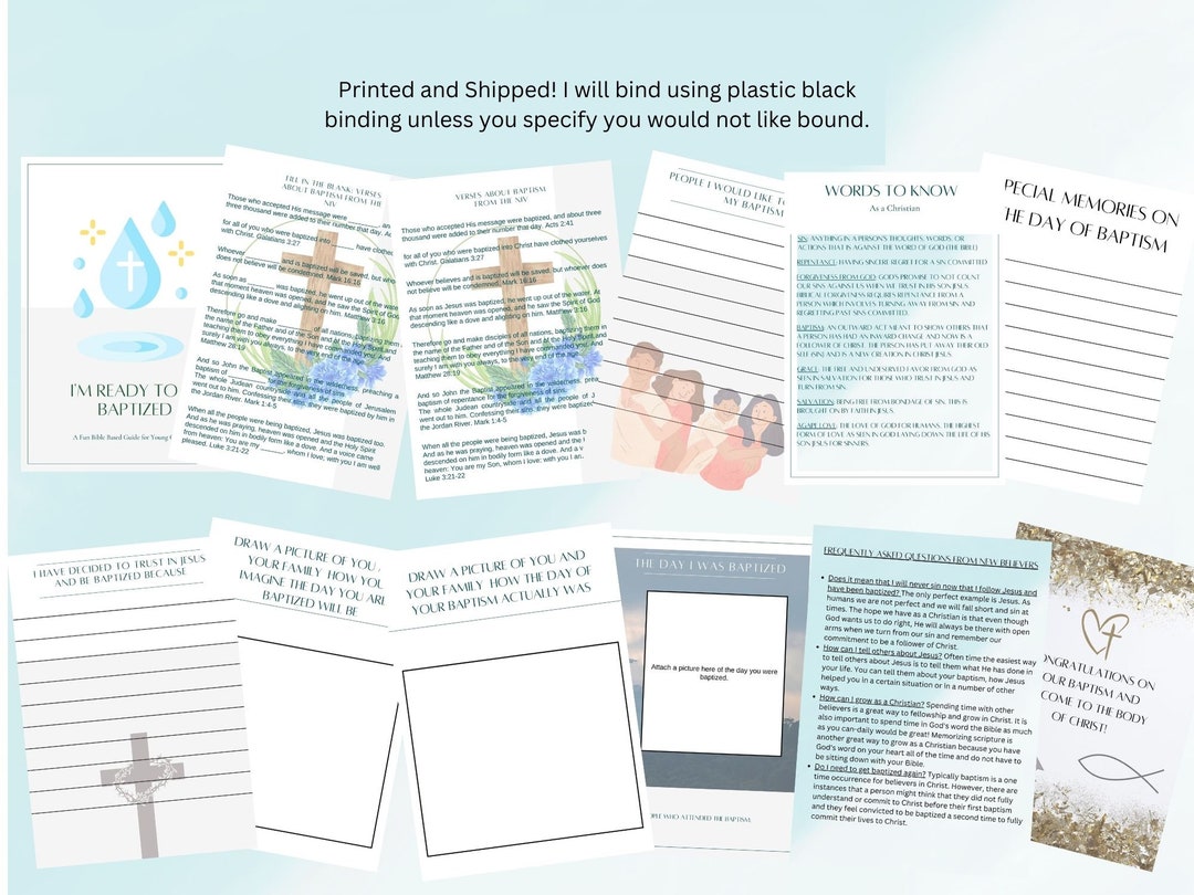 Baptism Booklet for Kids Bible Verses Bible Quotes for Kids Baptism ...