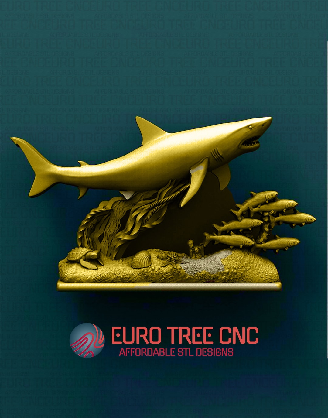 Shark 3D STL Model, CNC Router Engraver, Artcam, Aspire, CNC Files ...