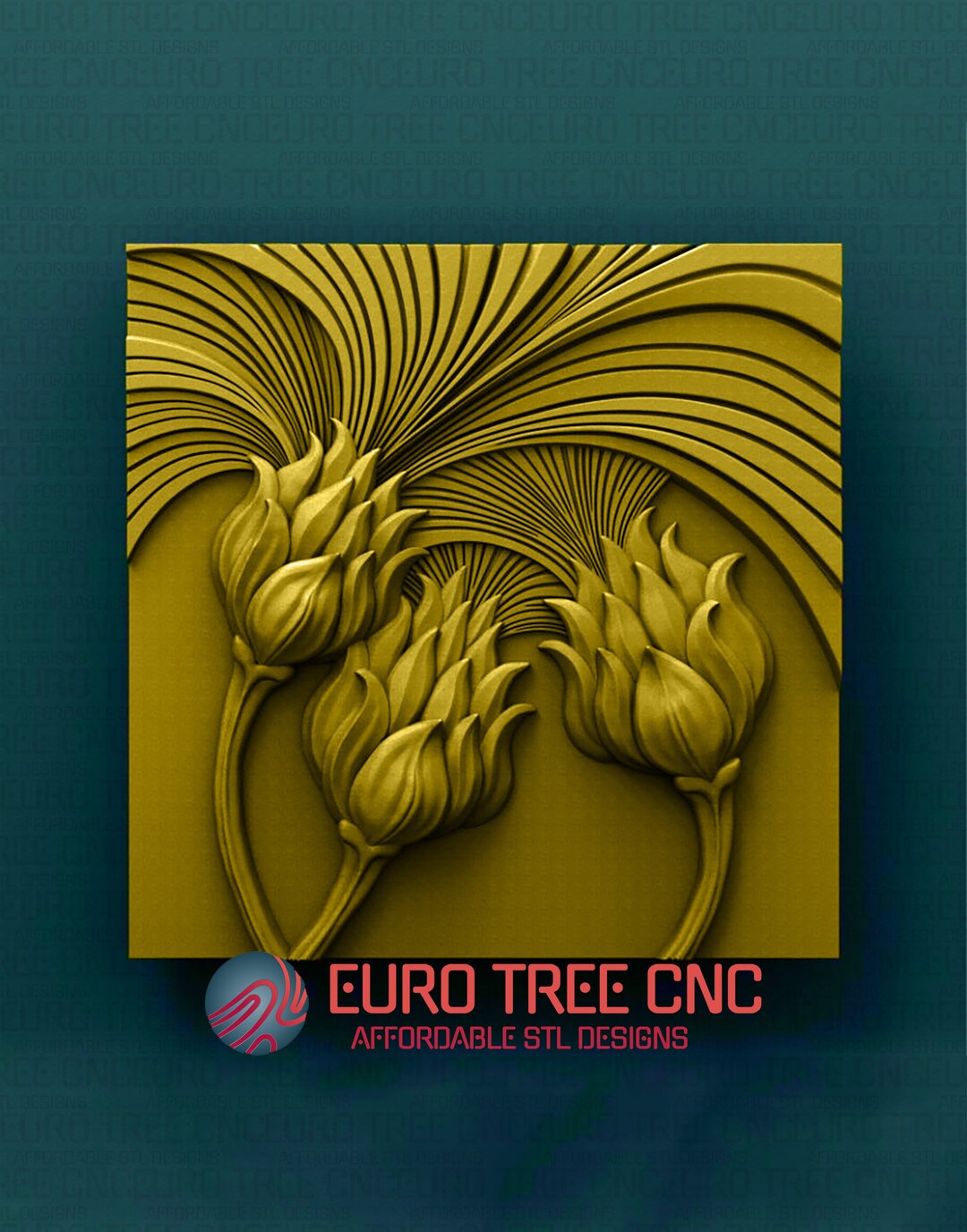 Buy Flowers for Wall Panel Decoration 3D STL Model, CNC Router Engraver ...