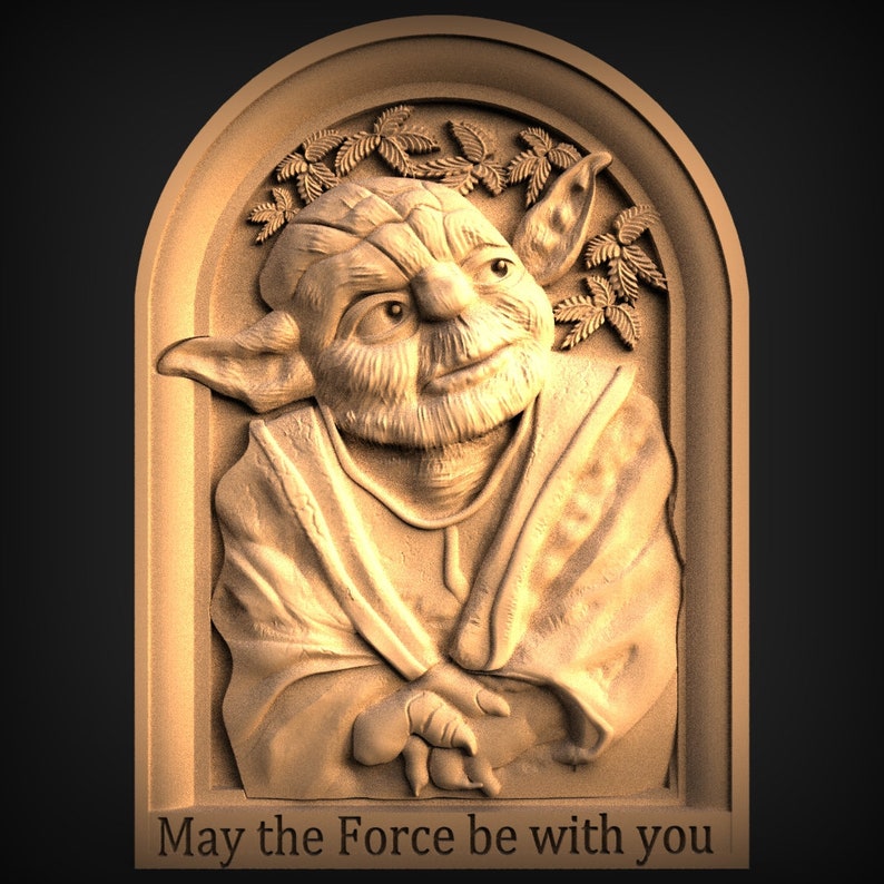 Yoda 3D STL Model, CNC Router Engraver, Artcam, Aspire, CNC Files, Wood, Art, Wall Decor, Cnc ...