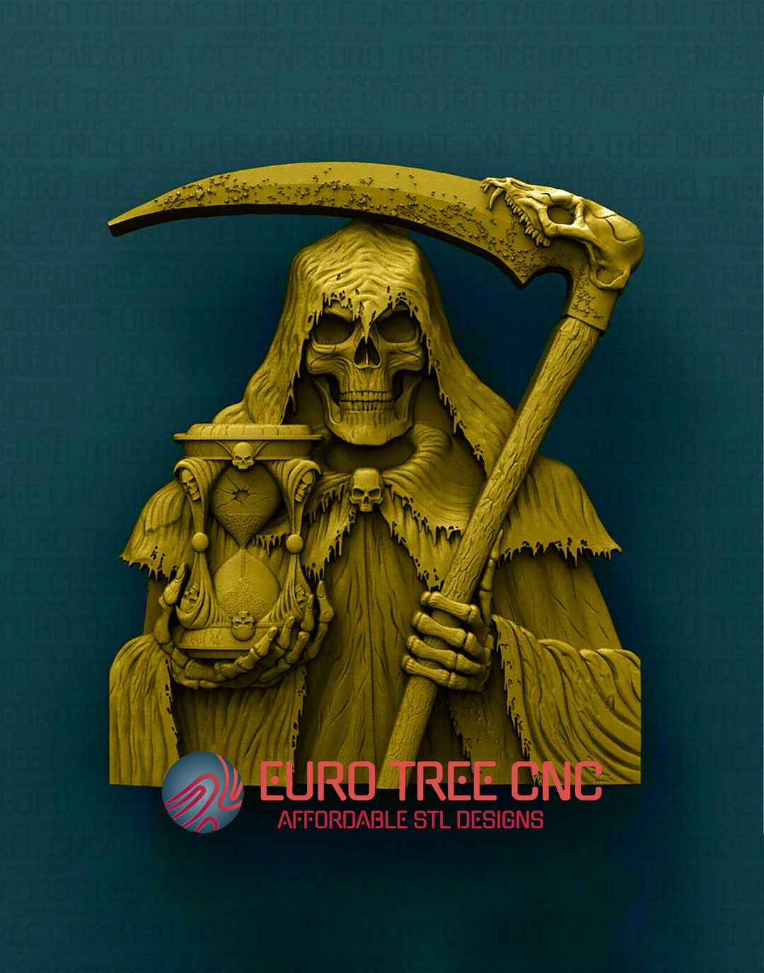 Grim Reaper 3D STL Model: CNC Router File for Wall Decor - Etsy