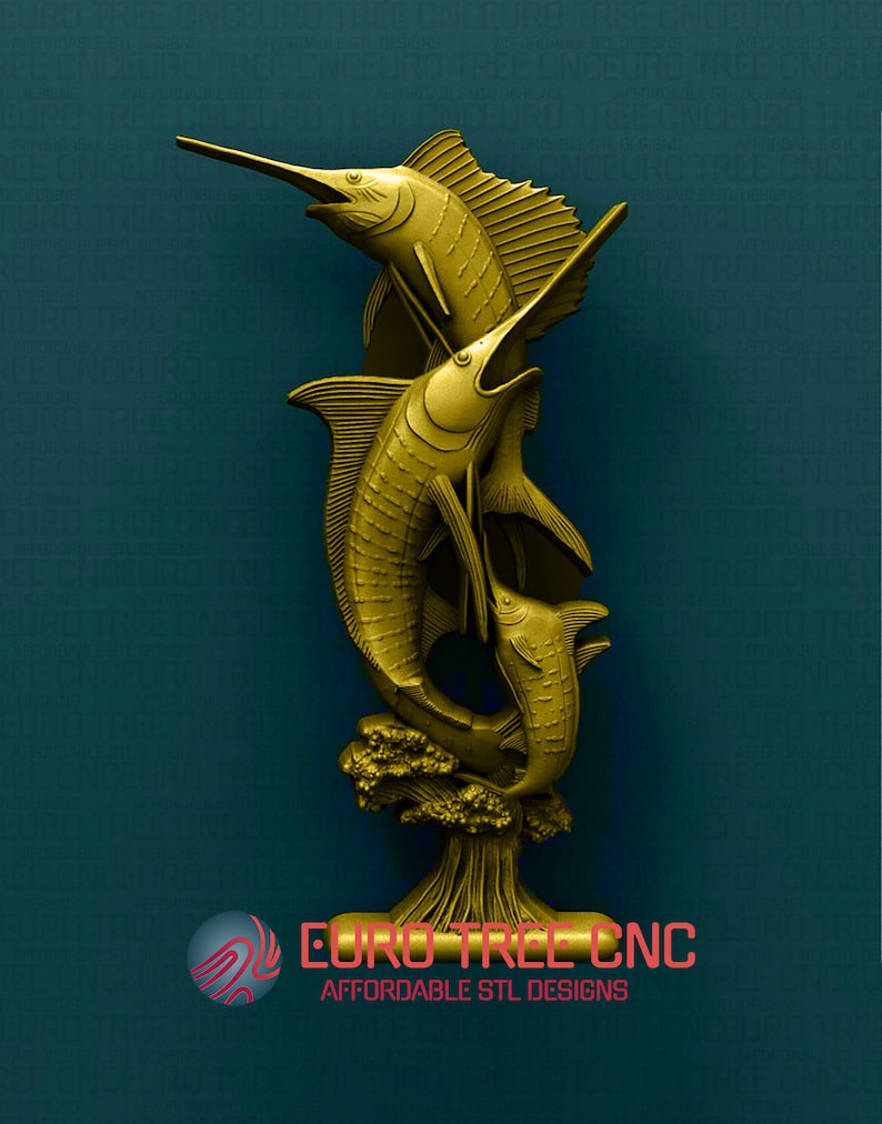 Merlin Fish 3D STL Model CNC Router Engraver Artcam Aspire - Etsy