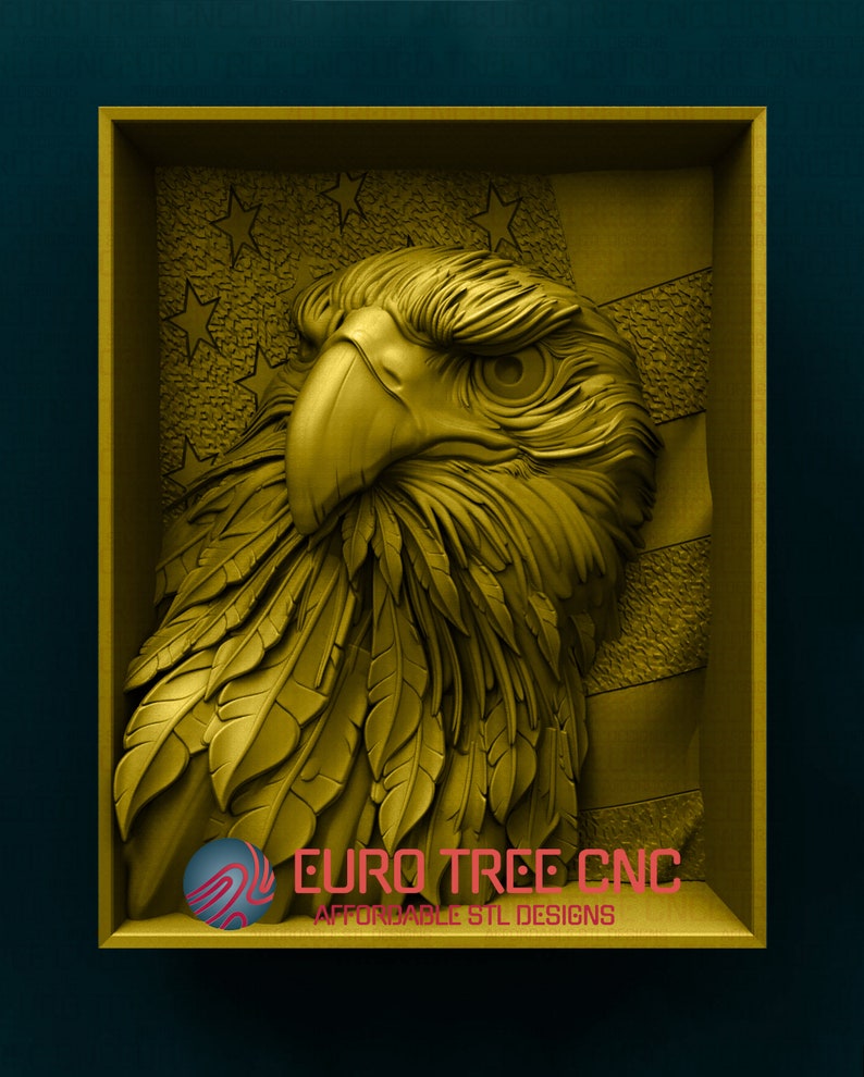 Eagle Mural Plaque 3D STL Model: CNC Router Engraver File - Etsy