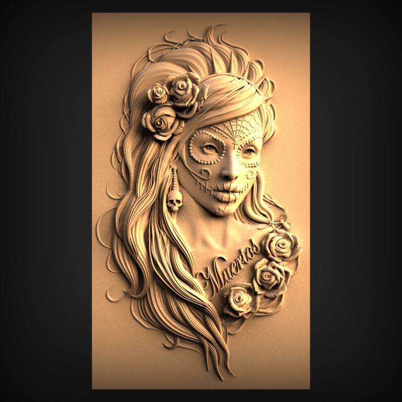 Corpse Bride Santa Muerte 3d Stl Model Cnc Router Engraver Etsy Hong Kong