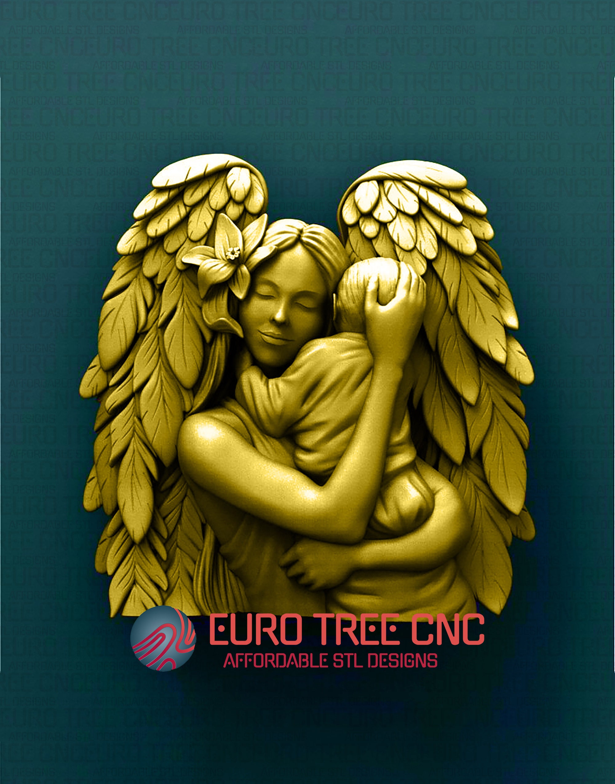Mother Angel Holding Baby 3D STL Model CNC Router Engraver - Etsy