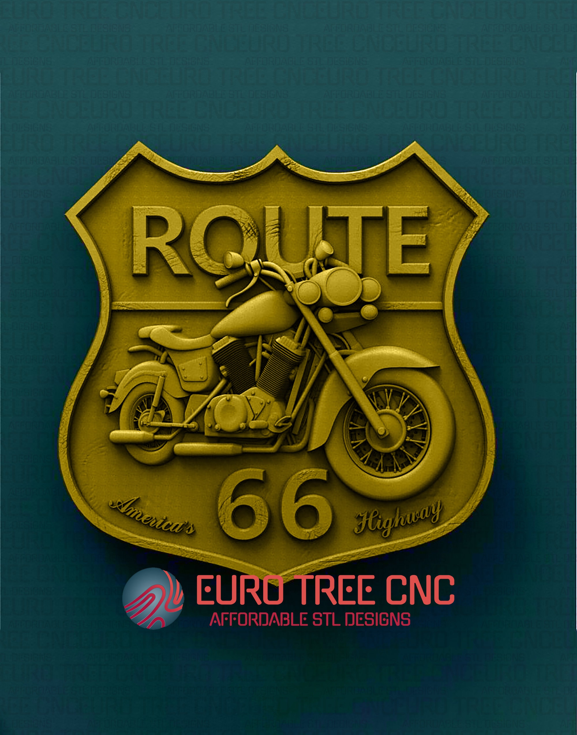 Route 66, America's Highway 3D STL Model, CNC Router Engraver, Artcam ...