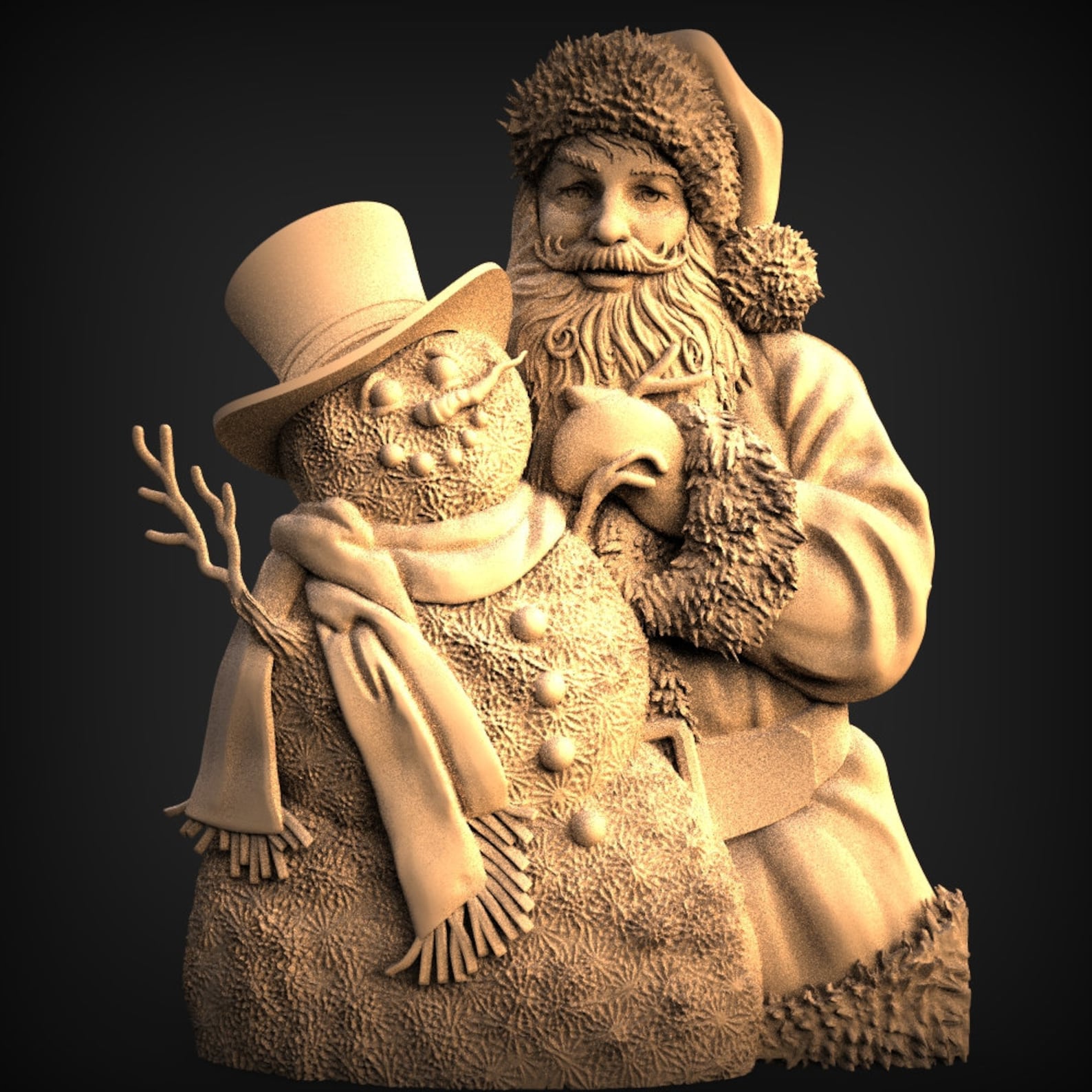 Santa Snowman Christmas 3D STL Model CNC Router Engraver - Etsy