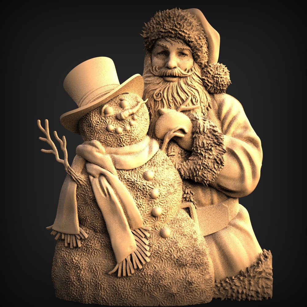 Santa Snowman Christmas 3D STL Model CNC Router Engraver - Etsy