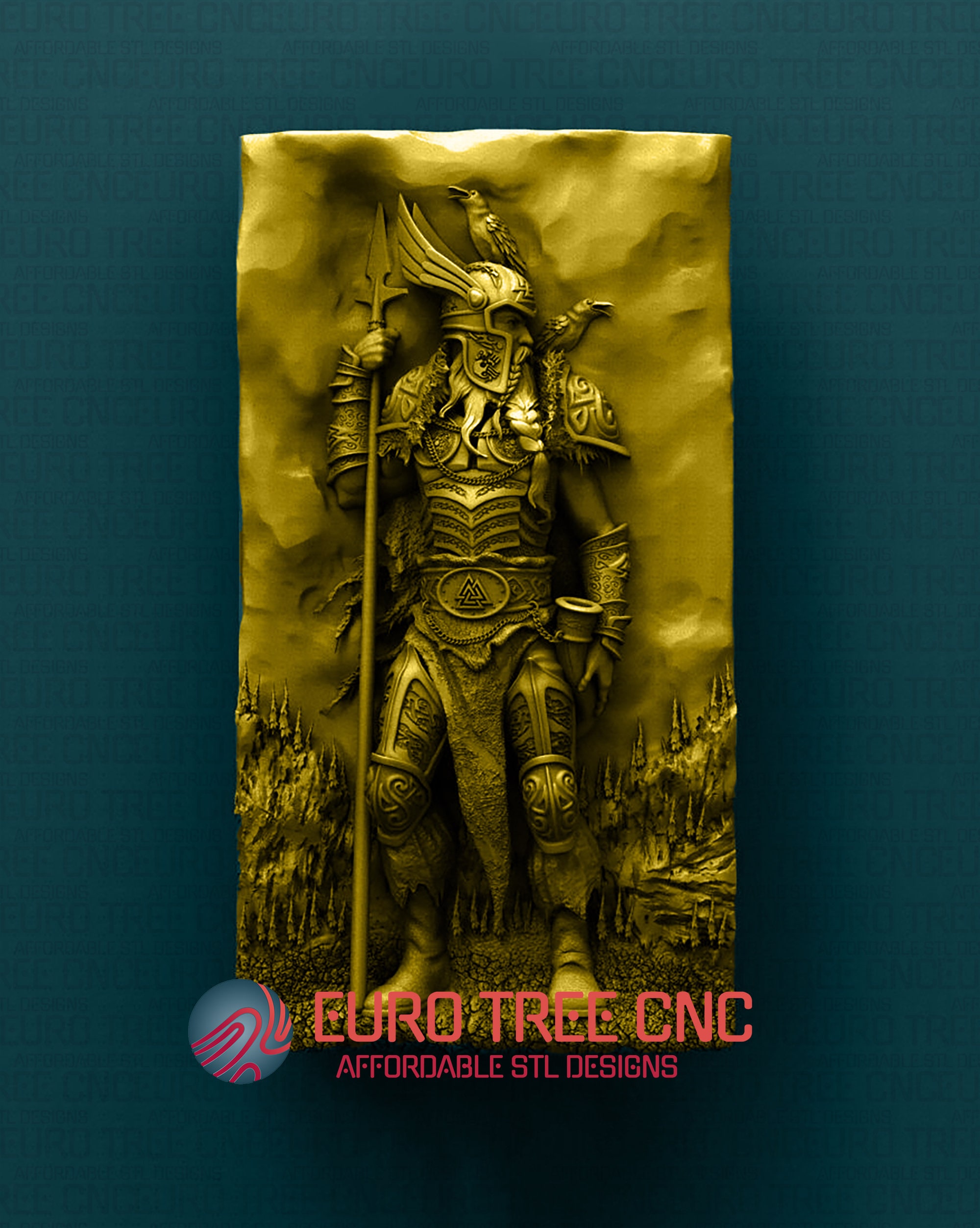 Odin Viking Celtic 3D STL Model, CNC Router Engraver, Artcam, Aspire ...