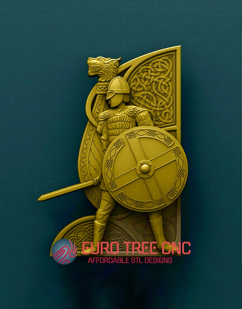 Viking / Celtic Warrior 3D STL Model, CNC Router Engraver, Artcam ...