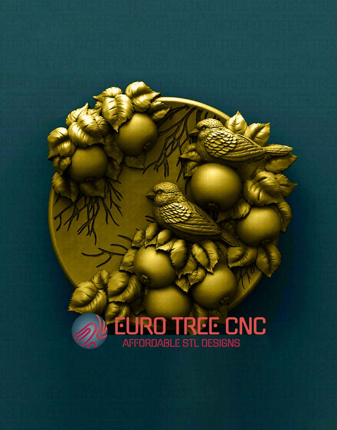 Birds in a Nest 3D STL Model, CNC Router Engraver, Artcam, Aspire, CNC ...