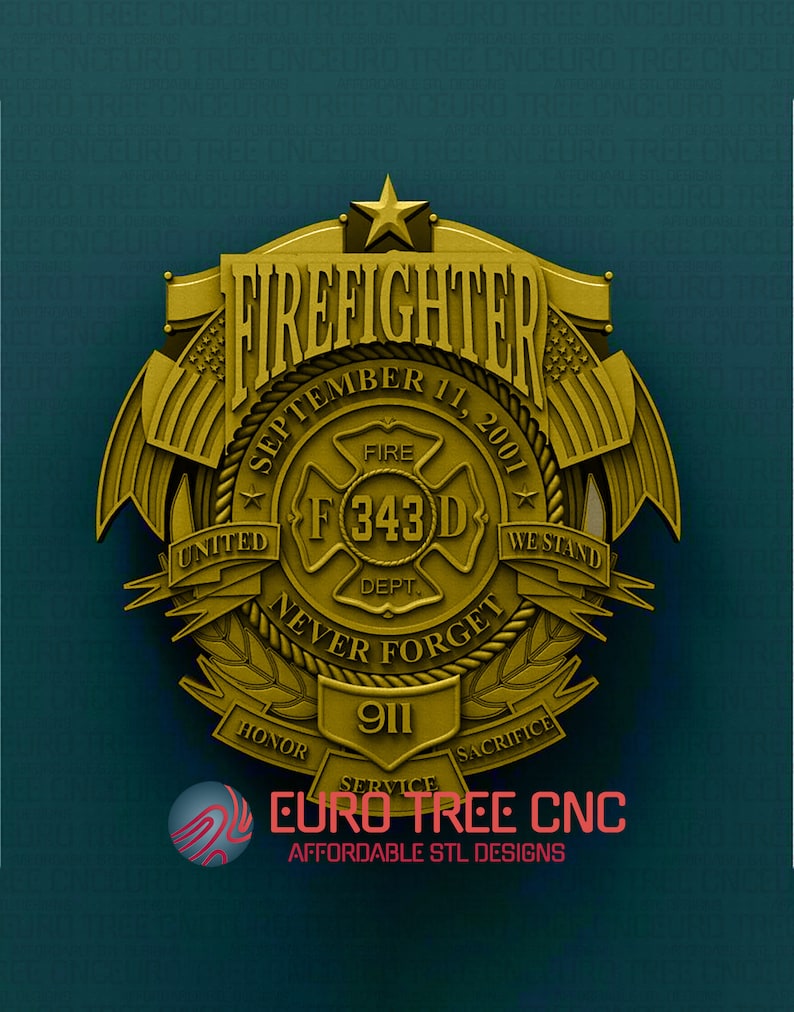 Firefighter Fire Department 3D STL Model CNC Router Engraver - Etsy