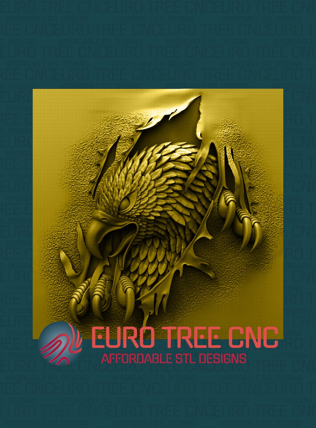 American Eagle 3D STL Model, CNC Router Engraver, Artcam, Aspire, CNC ...